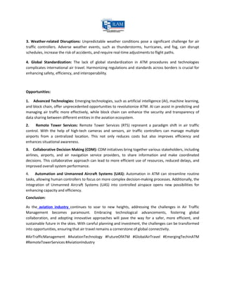 Navigating the Skies: Challenges and Opportunities in Air Traffic ...