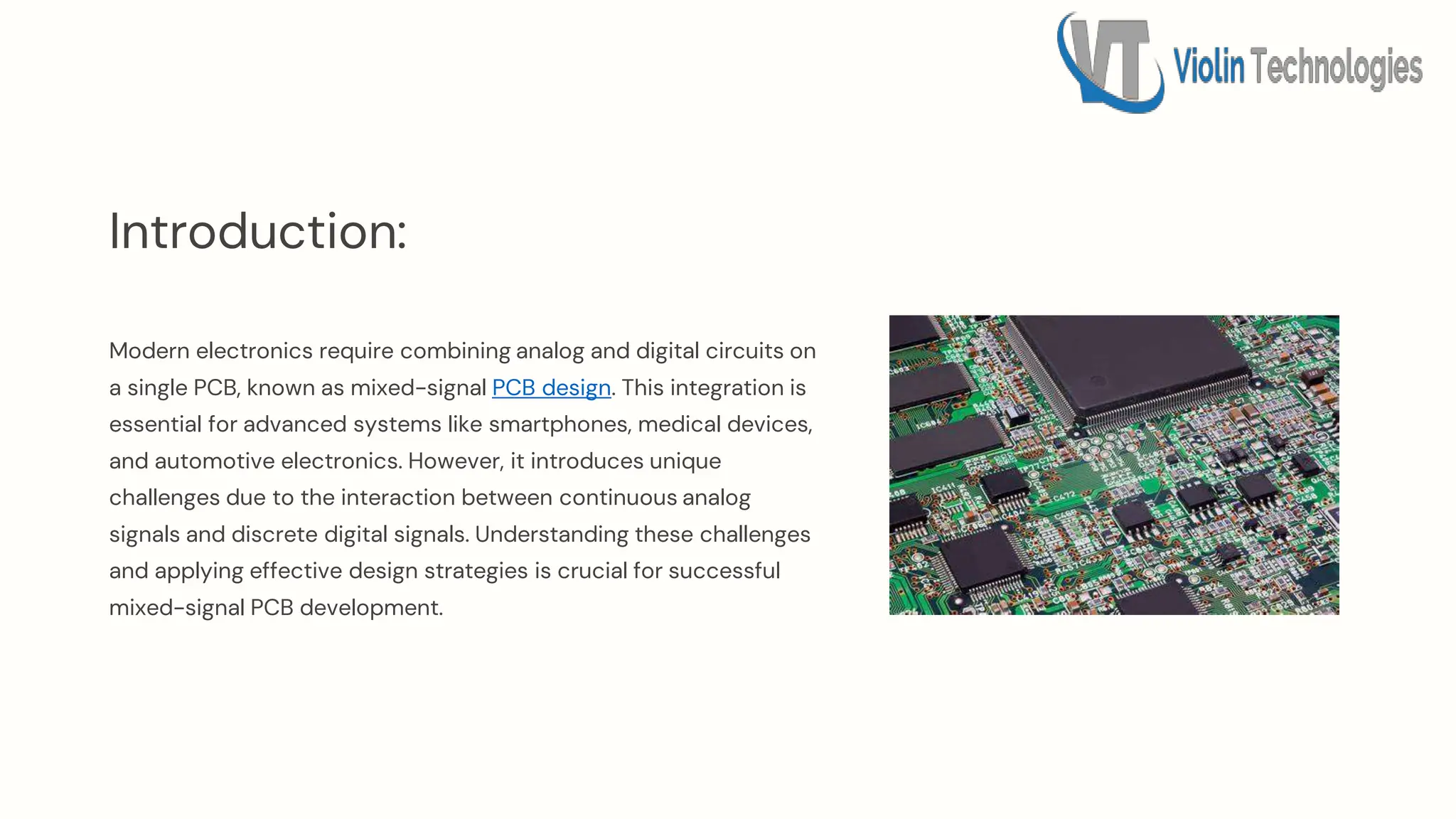 Precision Printed Circuit Board Assemblies | Violin Technologies | PDF