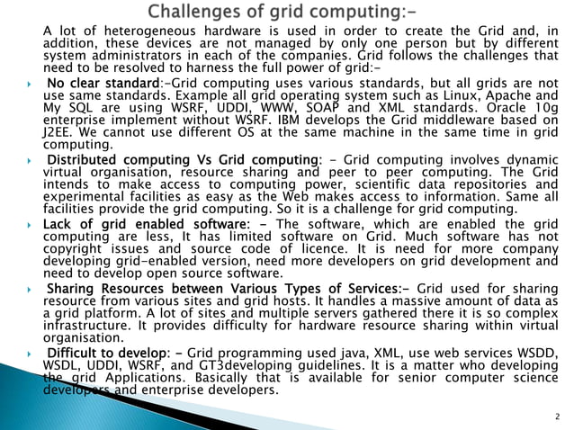 Challenges and advantages of grid computing | PPT