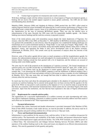 Challenges and benefits of the cash less policy implementation in | PDF