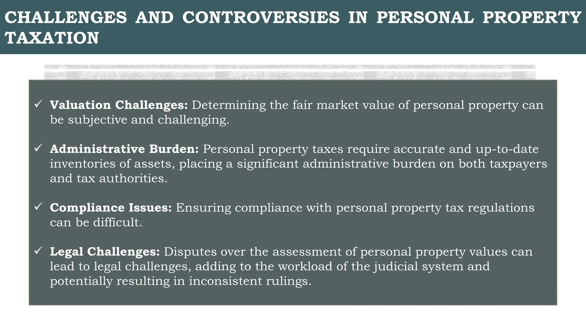 Challenges and Controversies in Personal Property Taxation | PPTX ...