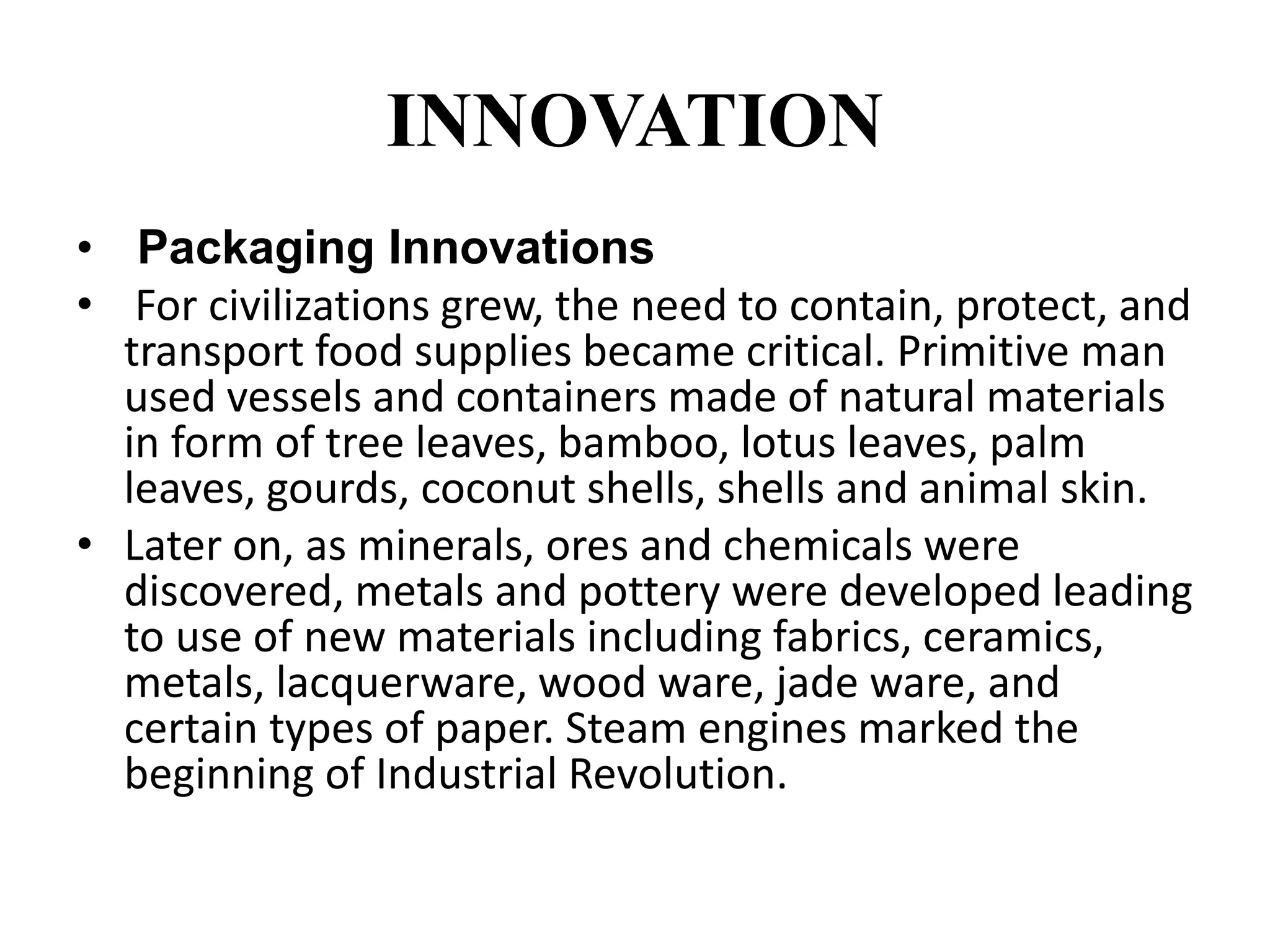 Challenges and innovation in packaging | PPTX