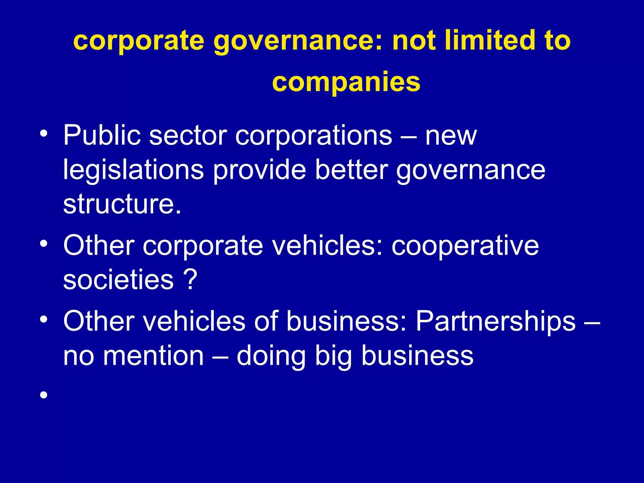 Challenges and issues in corporate governance | PPT