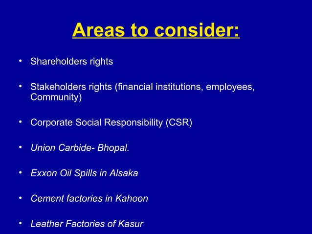 Challenges and issues in corporate governance | PPT