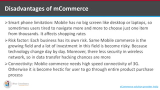 Challenges and issues of mCommerce - ecommerce solution provider | PPTX