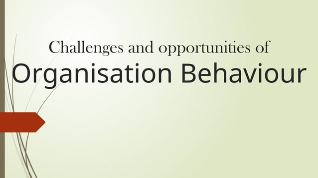 Challenges and Opportunities of organisational behaviour | PPT