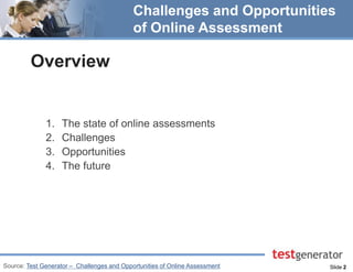 Challenges and opportunities of online assessment | PPT
