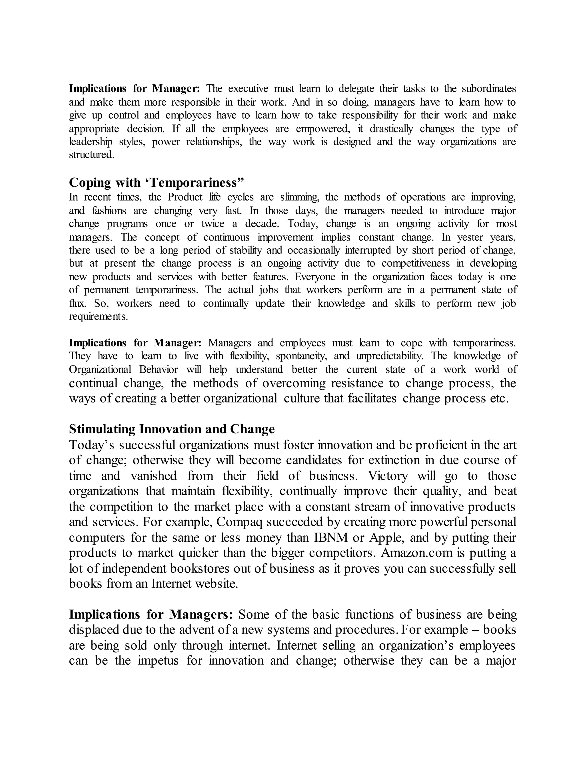 Challenges and opportunities of organizational behavior | DOCX