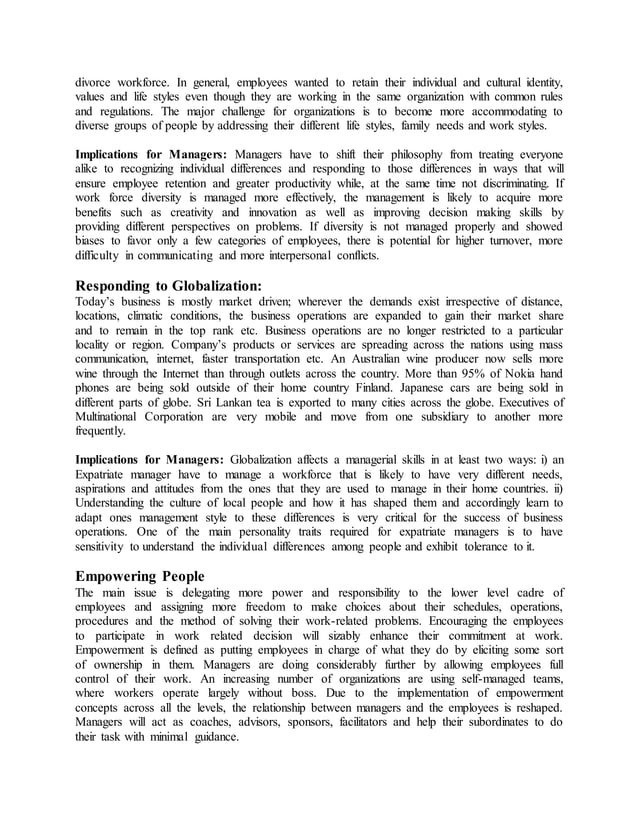 Challenges and opportunities of organizational behavior | PDF