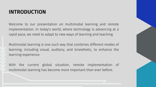 Challenges and Solutions in Implementing Multimodal Learning Remotely | PDF | Education