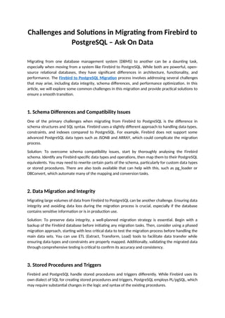 Challenges and Solutions in Migrating from Firebird to PostgreSQL - Ask On Data.docx