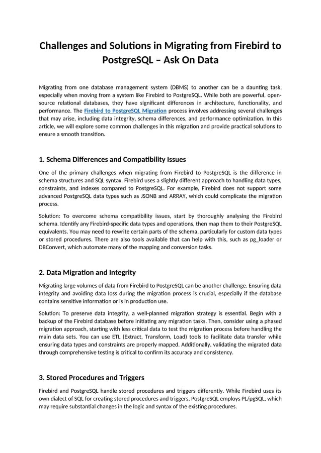 Challenges and Solutions in Migrating from Firebird to PostgreSQL - Ask On Data.docx