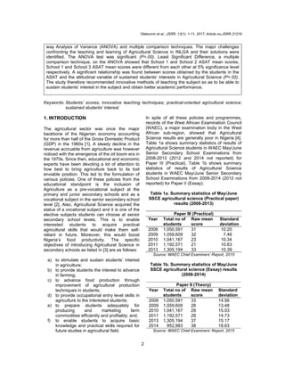 Challenges, Attitudes and Academic Performance of Agricultural Science ...