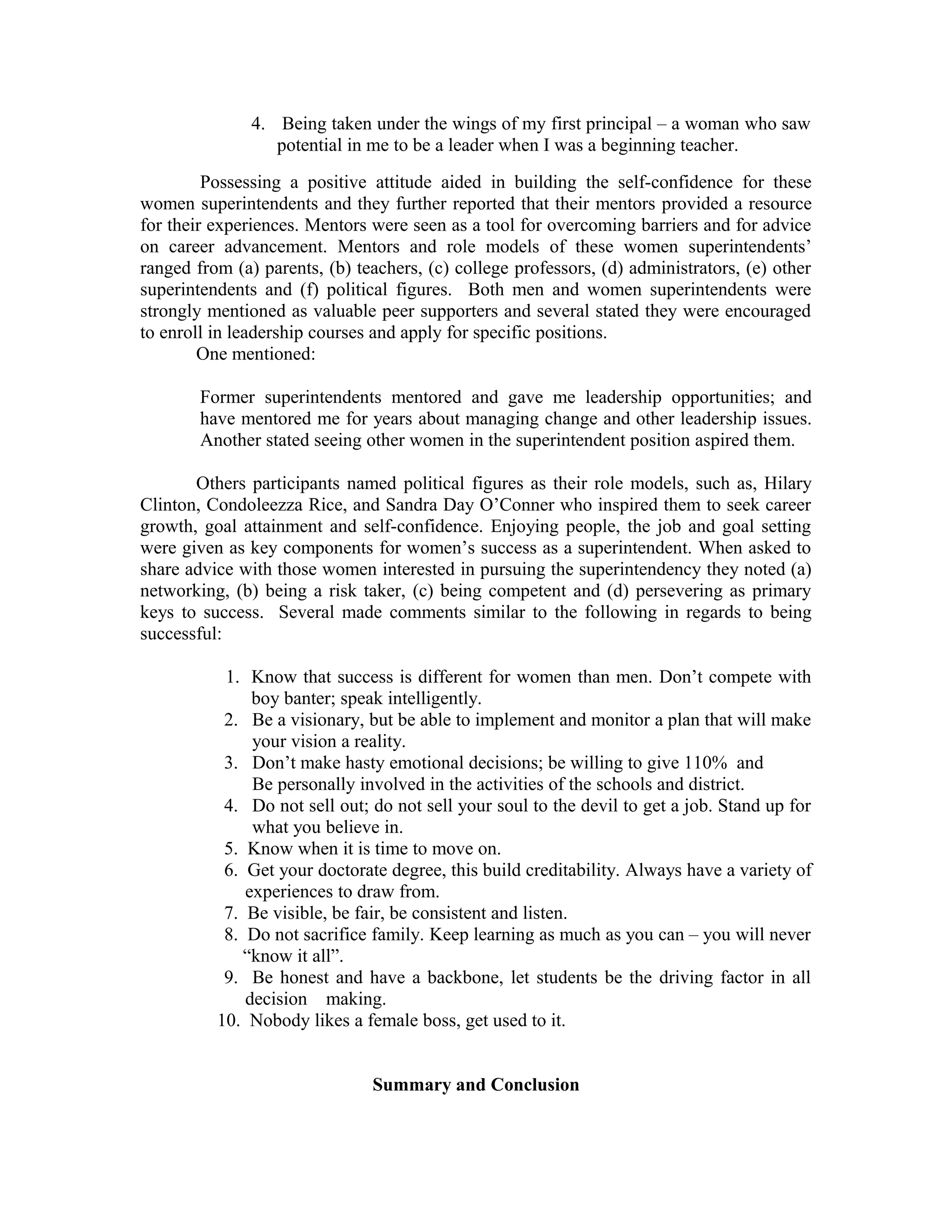 Challenges, barriers and experiences women superintendents done | DOC ...