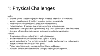 Challenges during puberty.pptx faced by children | PPTX