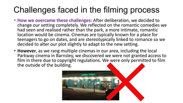 Challenges Faced in the Filming Process | PPTX
