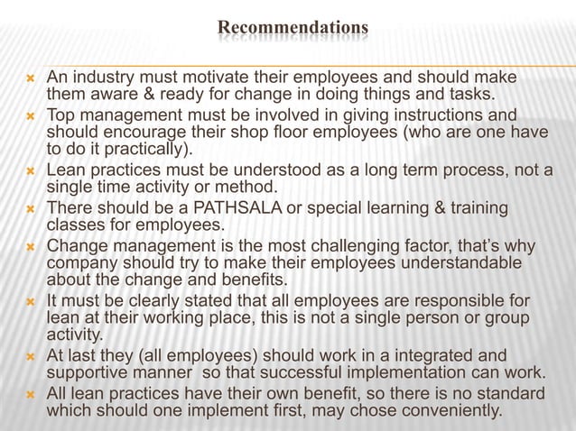 Challenges faced by auto companies in implementing lean manufacturing ...
