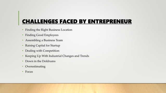 Challenges faced by entrepreneur | PPTX | Startups | Business