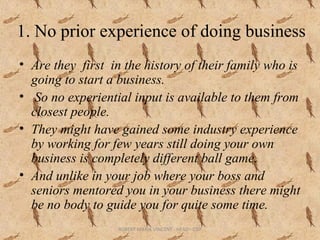 Challenges faced by first generation entrepreneur mamcet robert ...