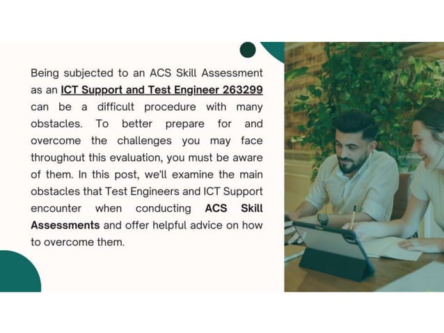 Challenges Faced by ICT Support and Test Engineers 263299 in ACS Skill ...