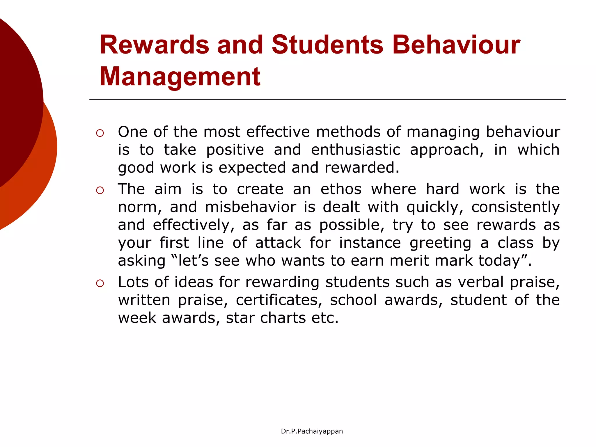 Challenges faced by teachers towards student behaviour management by Dr ...