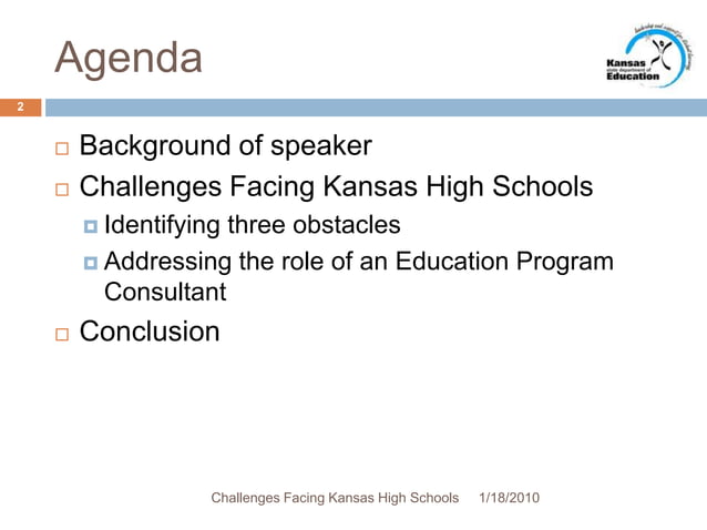Challenges Facing Kansas High Schools Kh | PPT