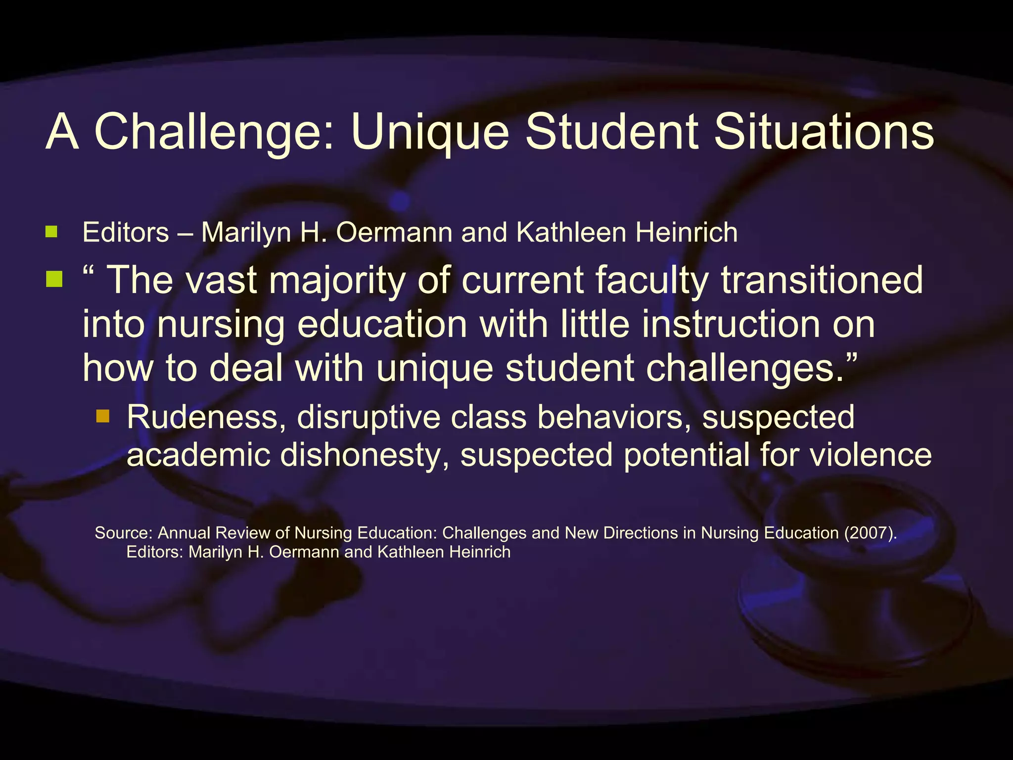 Challenges facing nursing higher education | PPT