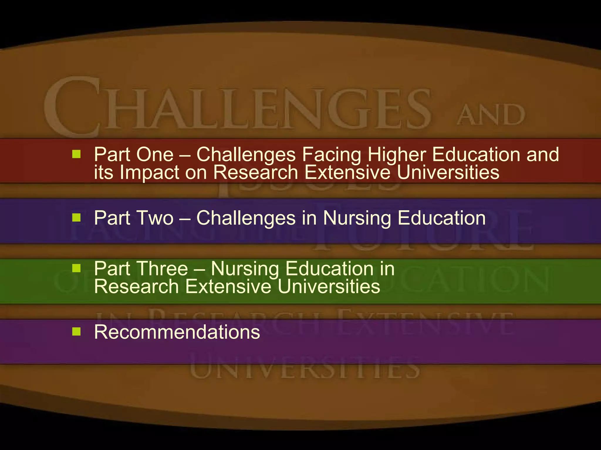 Challenges facing nursing higher education | PPT