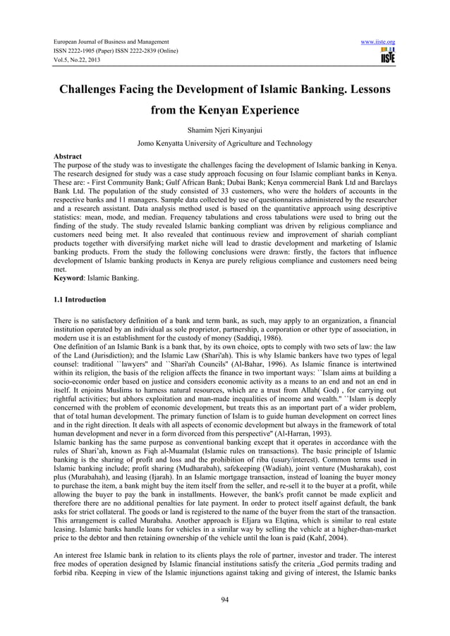 Challenges facing the development of islamic banking | PDF | Home ...