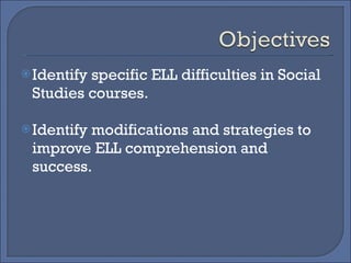 Challenges For ELLs In Social Studies | PPT
