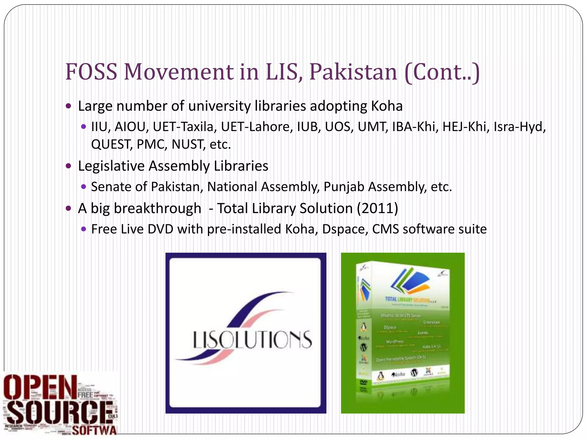 Challenges for Open Source Movement in Libraries of Pakistan | PPT