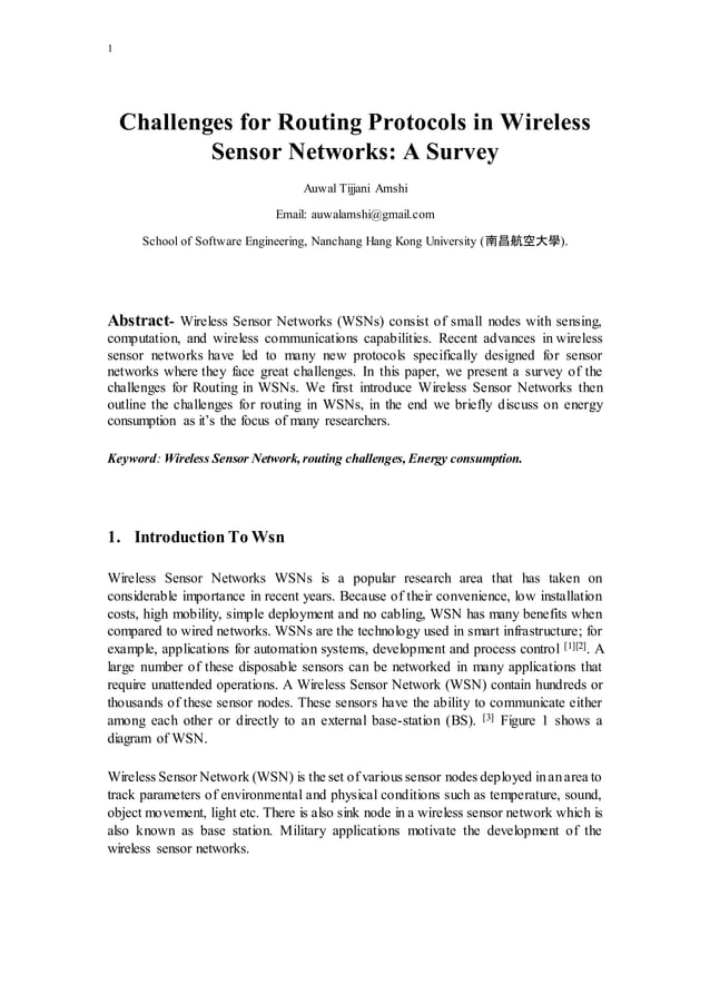 Challenges for routing in wireless sensor networks | PDF