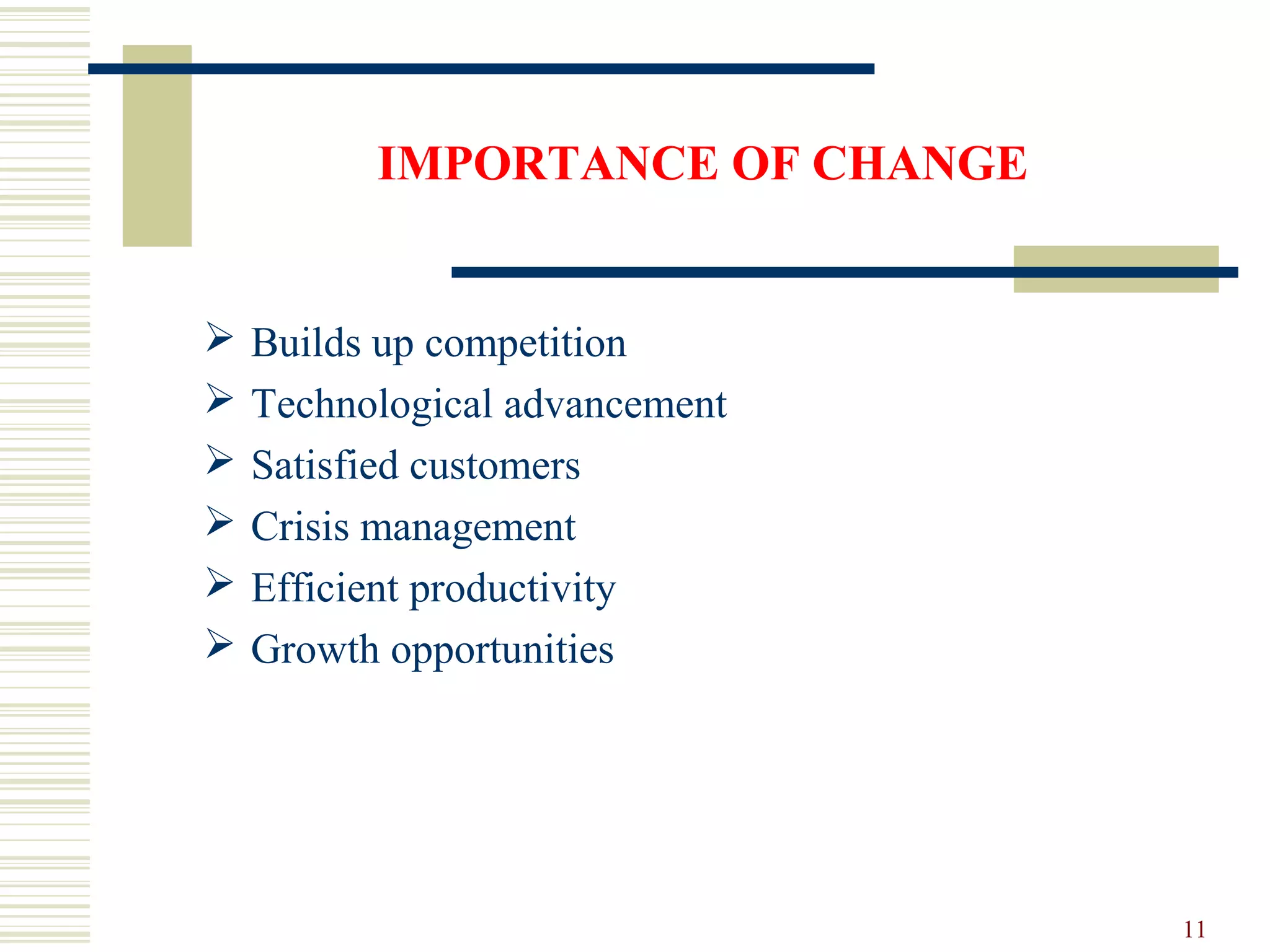 Challenges in change management , change levers and importance of ...