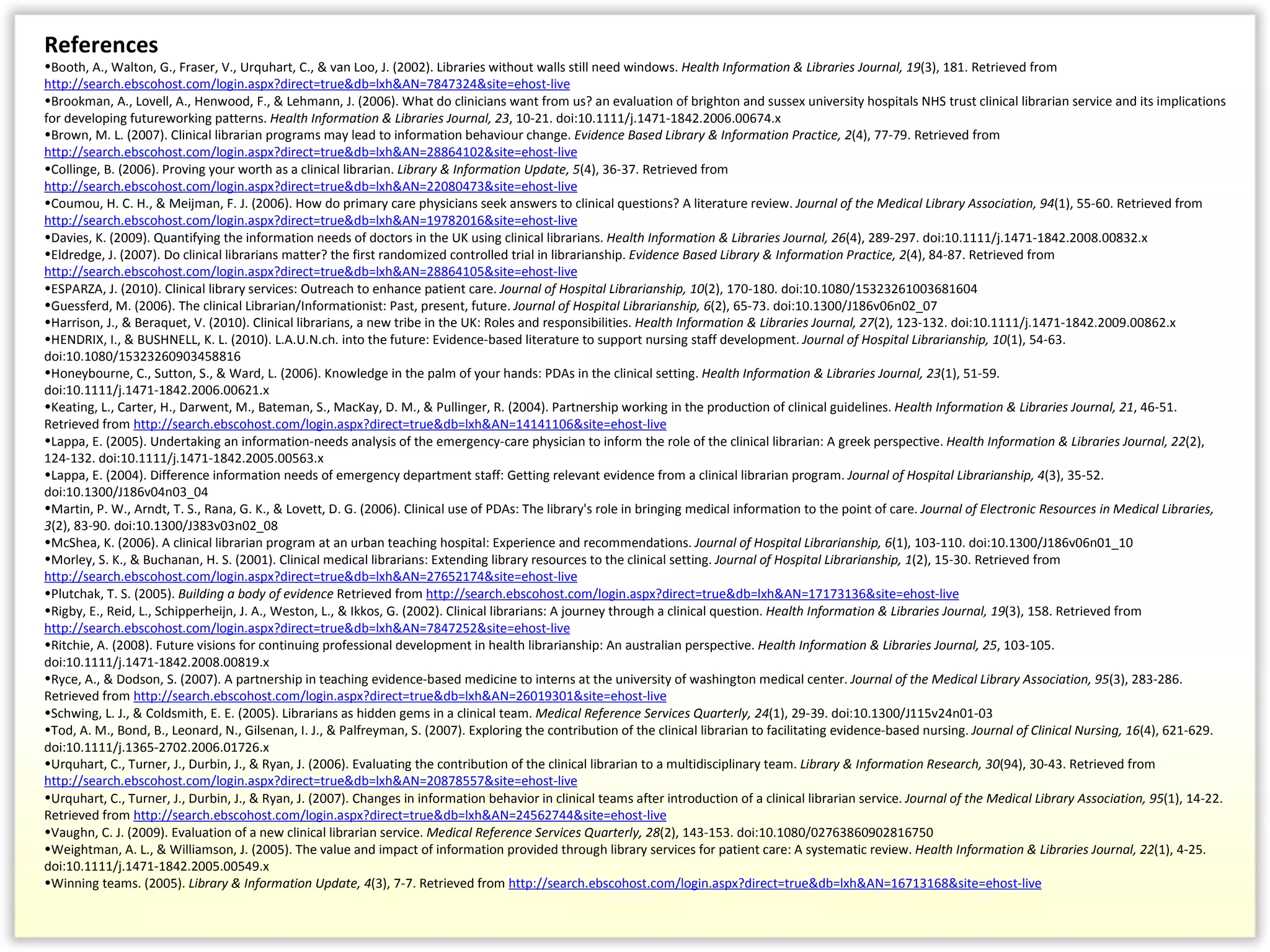 Challenges in clinical librarianship | PPT