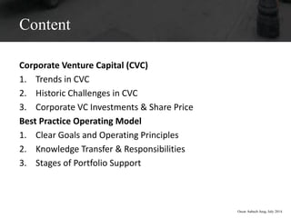 Challenges in corporate venture capital | PDF