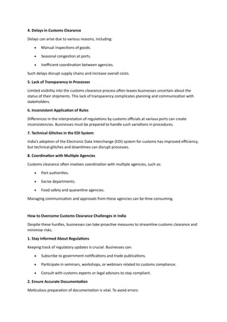 Challenges in Customs Clearance in India and How to Overcome Them | PDF