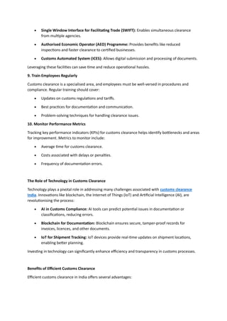 Challenges in Customs Clearance in India and How to Overcome Them | PDF