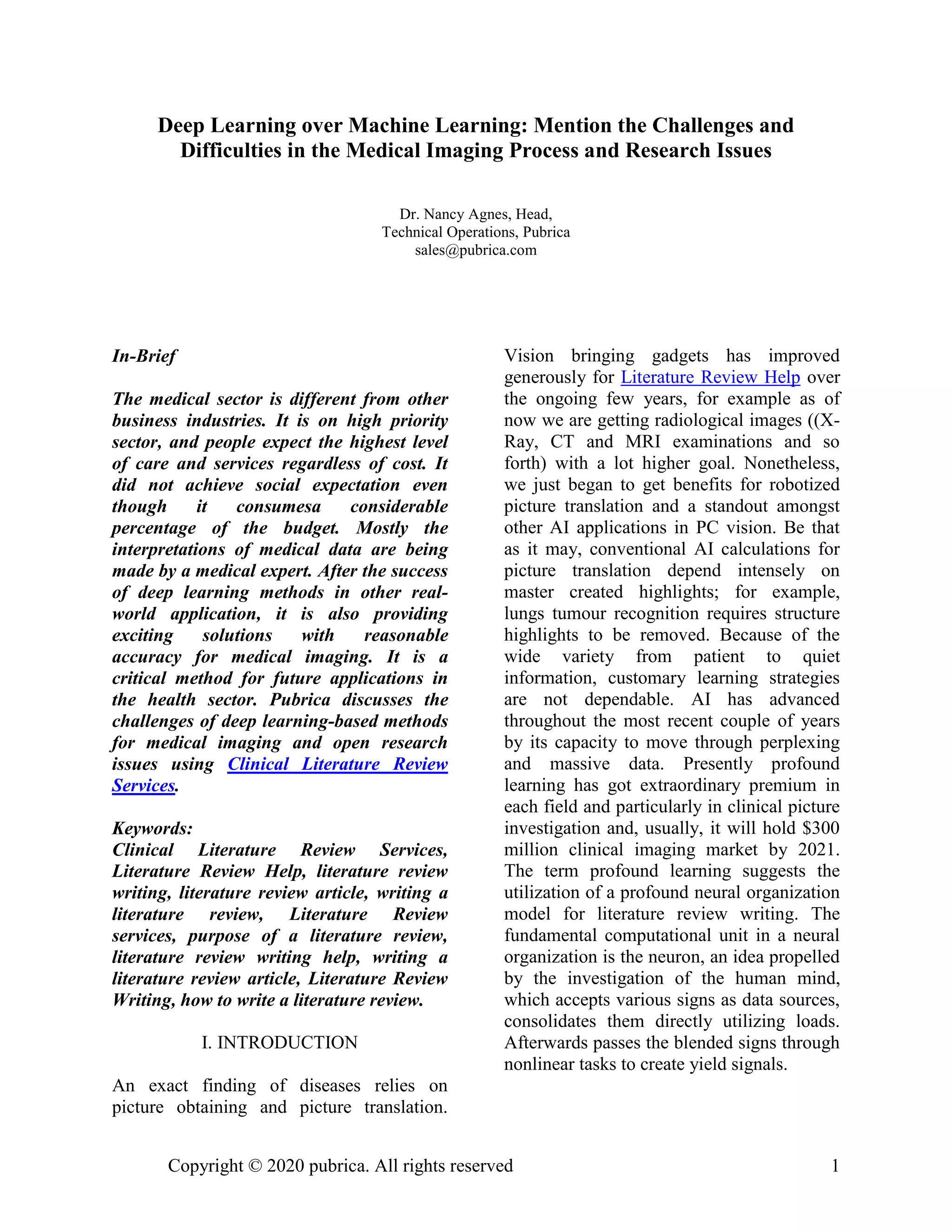 Challenges in deep learning methods for medical imaging - Pubrica | PDF | Artificial ...