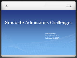 Challenges in Graduate Admissions | PPT