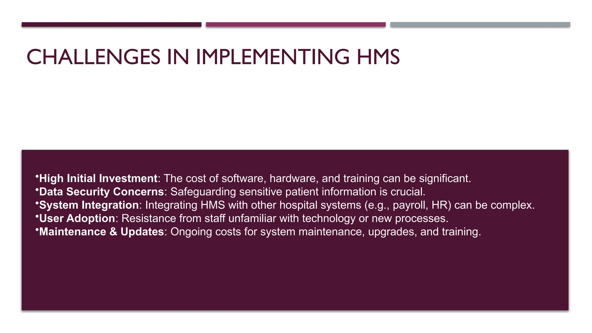 Challenges in Implementing HMS(Hospital).pptx