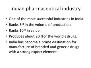 Challenges in indian pharmaceutical industry due to globalization | PPT