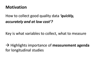 Challenges in measurement in longitudinal studies | PPTX
