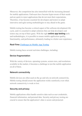 Challenges In Mobile App Testing and Their Solution.pdf | Operating ...
