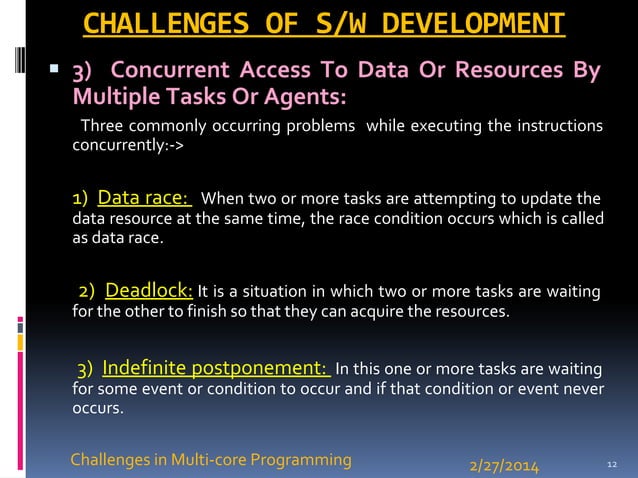 Challenges in multi core programming by Nishigandha Wankhade | PPT