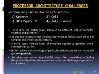 Challenges in multi core programming by Nishigandha Wankhade | PPT