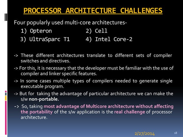 Challenges in multi core programming by Nishigandha Wankhade | PPT