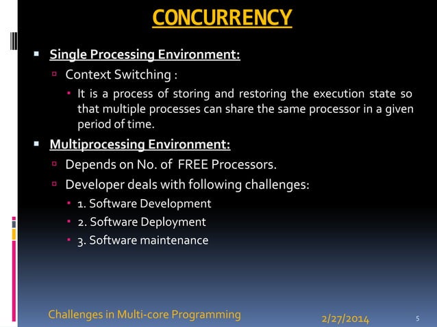 Challenges in multi core programming by Nishigandha Wankhade | PPT