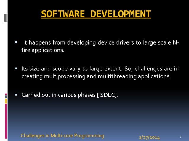 Challenges in multi core programming by Nishigandha Wankhade | PPT