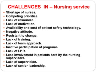 Challenges for nurses in patient safty | PPT