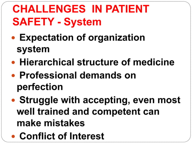 Challenges for nurses in patient safty | PPT